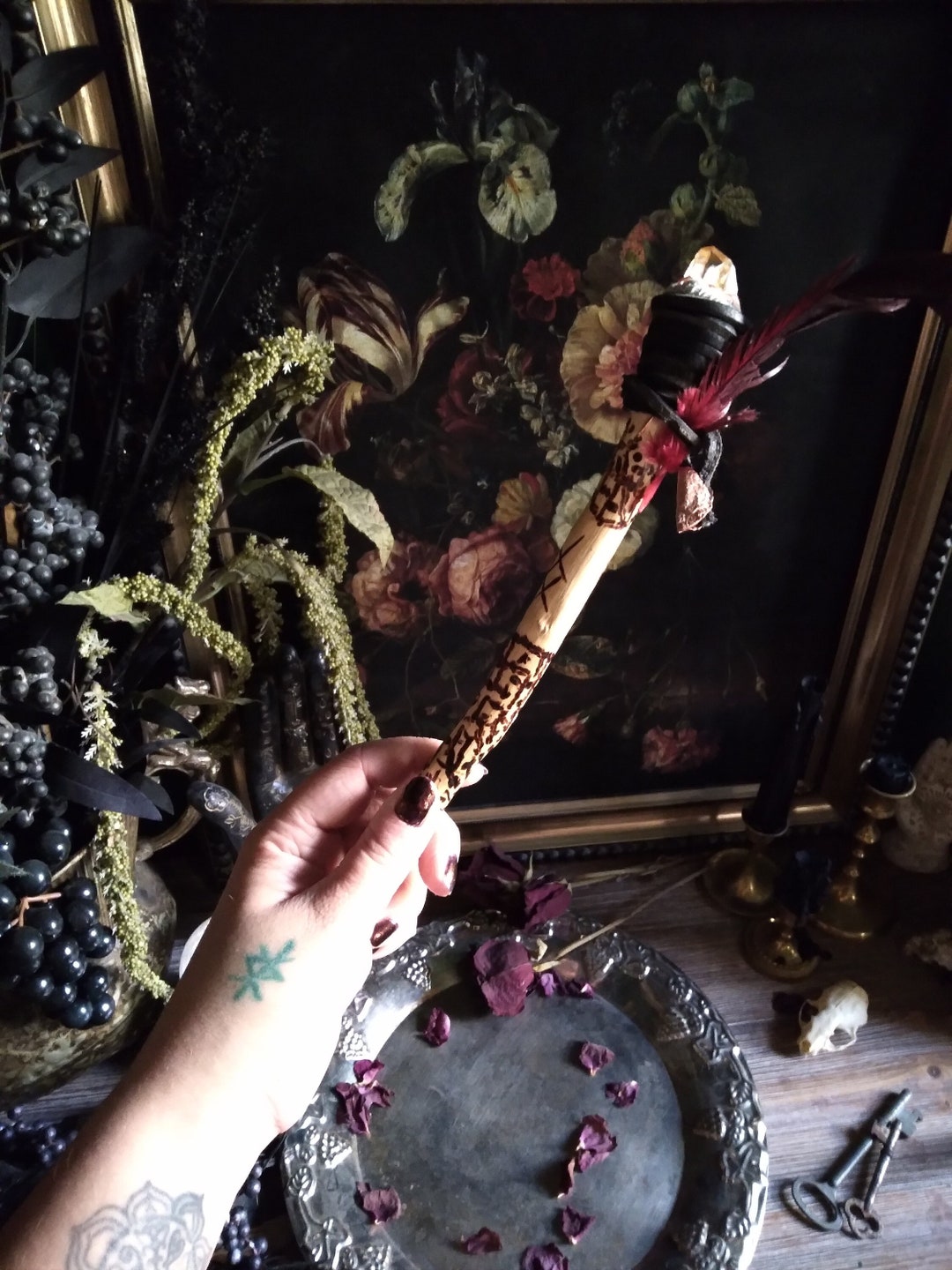 Apple Wood Wand / Love Fertility & Abundance Wand / Handmade - Etsy