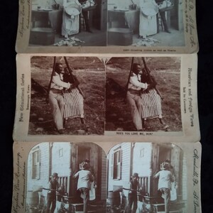 3 Humorous Antique Stereoscope Photo Cards / Funny Couples in - Etsy