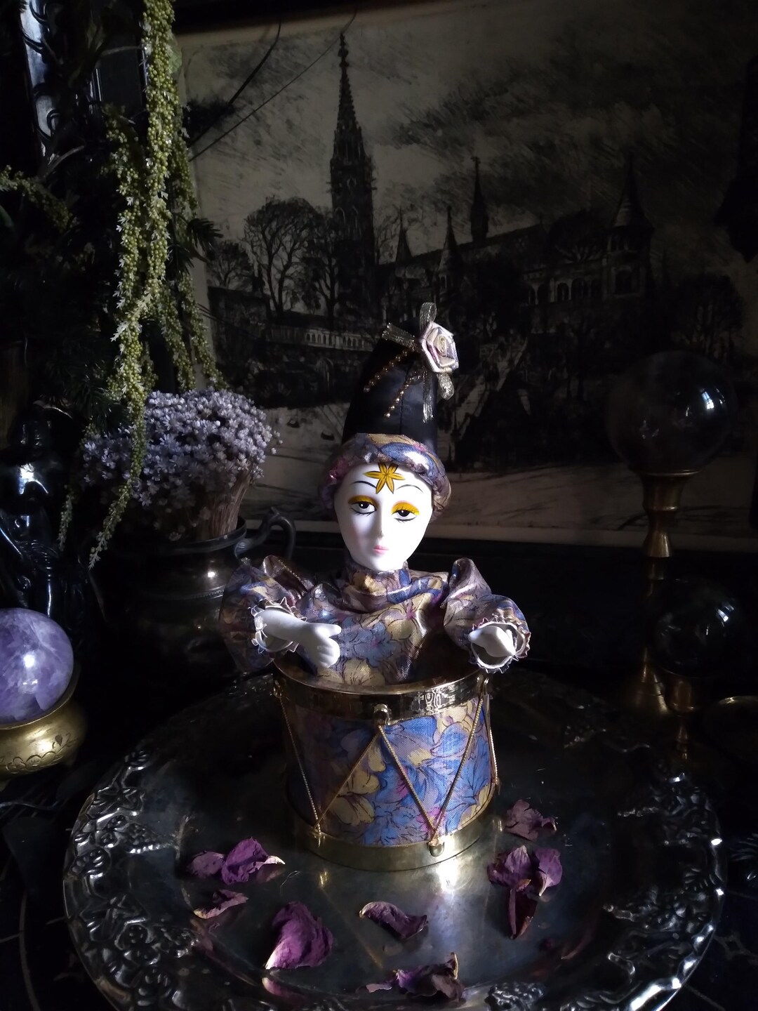 Moving Vintage Pierrot Clown Doll Music Box / Clown Automaton ...