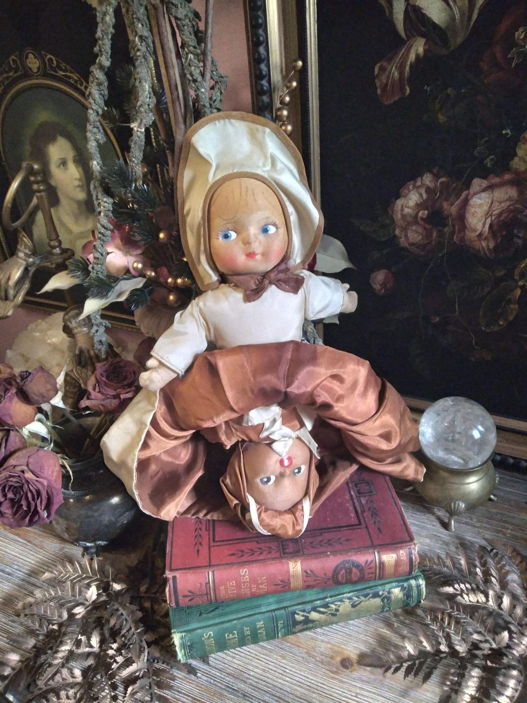 Antique Black and White Topsy Turvy Doll / Black Americana Baby Doll ...