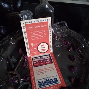 Vintage Fred Meyer's Razor Blade Promotion / My-te-fine Double Edge ...