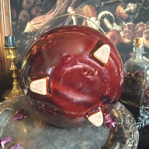 Large Vintage Witch Cauldron / Footed Ceramic Lidded Cauldron - Etsy