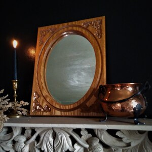 Beautiful Vintage Carved Wooden Mirror / Scrying & Divination Mirror ...