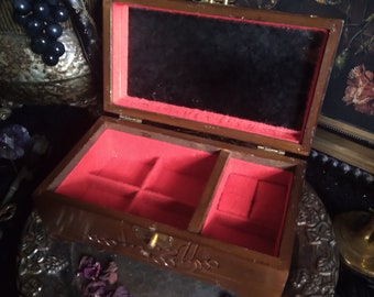 Vintage Altar Box / Jewelry Box / Regal Red Lined Chest / Spell Box ...