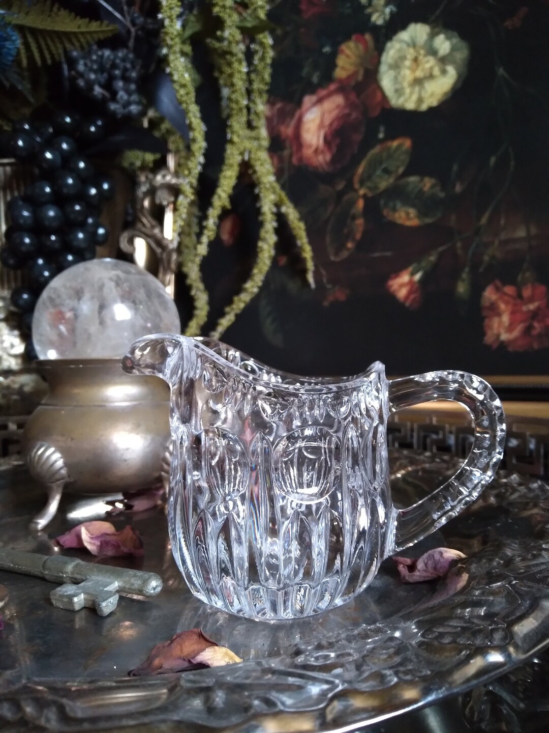 Vintage Celestial Moon Cut Glass Altar Pitcher / Apothecary - Etsy