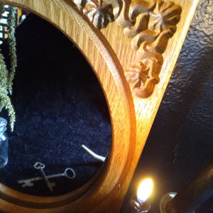 Beautiful Vintage Carved Wooden Mirror / Scrying & Divination Mirror ...