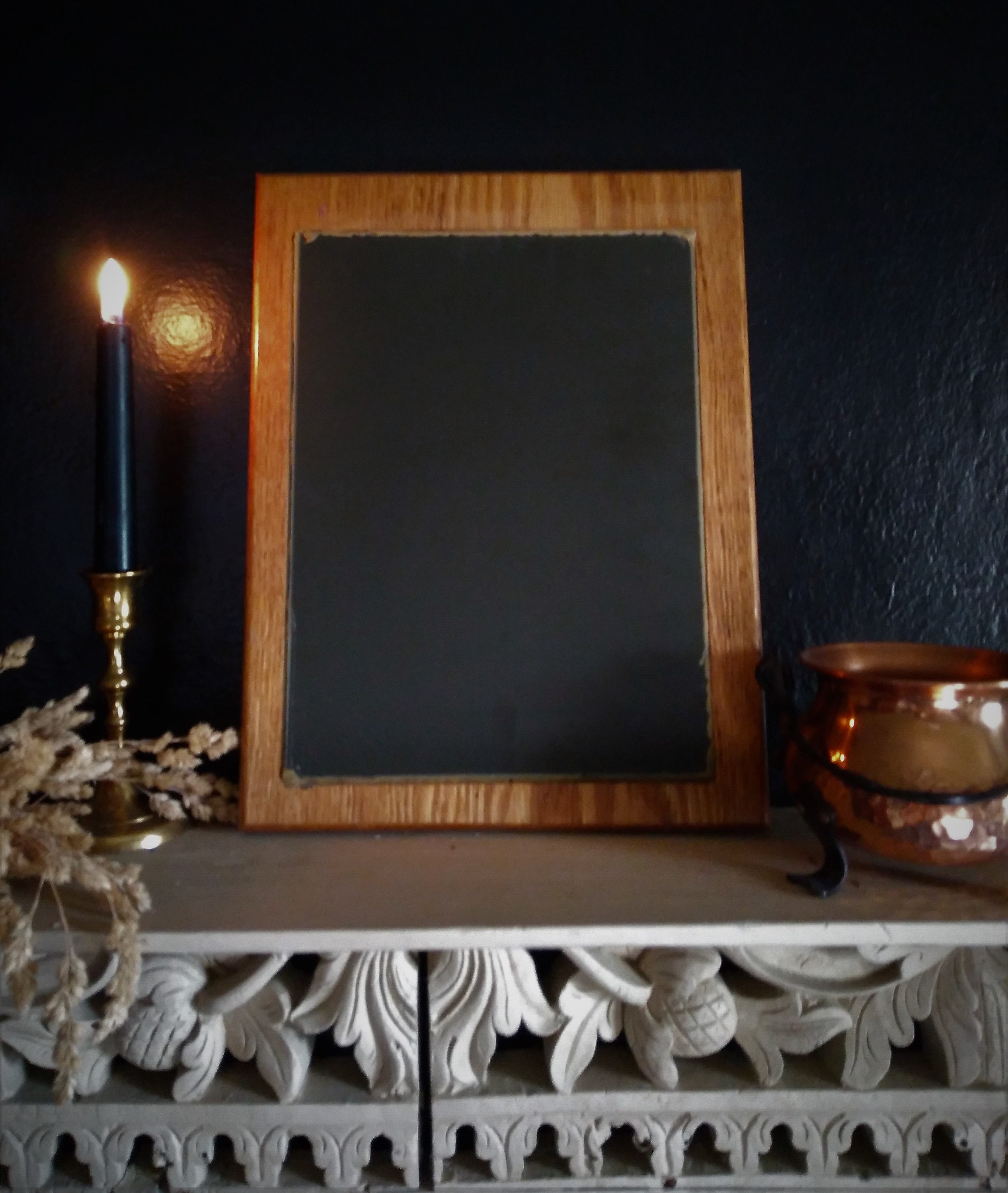Beautiful Vintage Carved Wooden Mirror / Scrying & Divination - Etsy