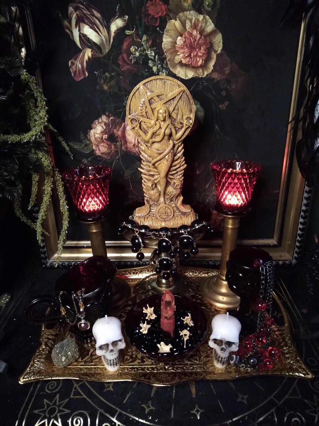 Vintage Dark Goddess Witch Altar Kit / Lilith Altar / Triple Goddess ...