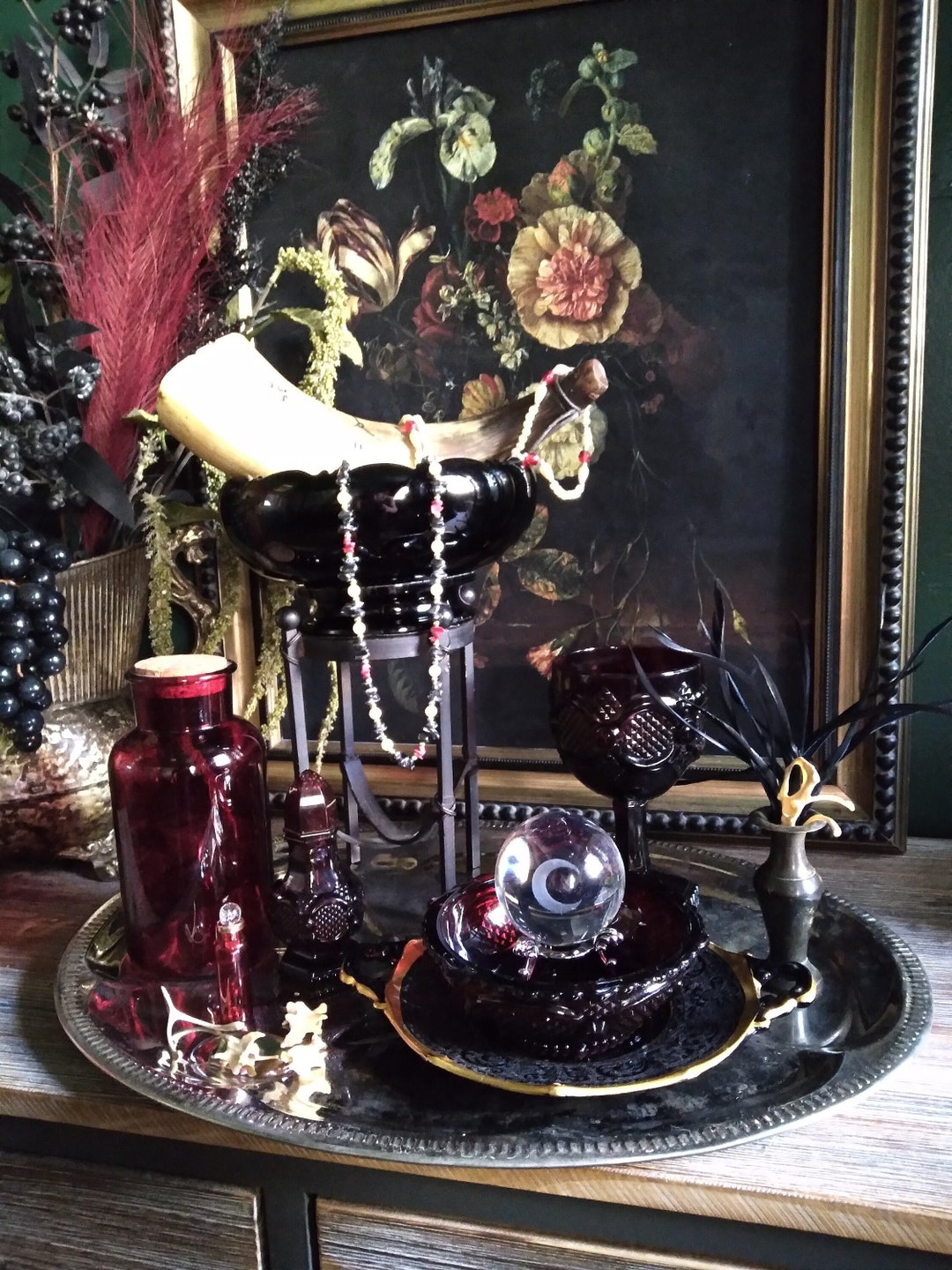 Vintage Dark Goddess Witch Altar Kit / Triple Goddess / Hecate Sanguine ...