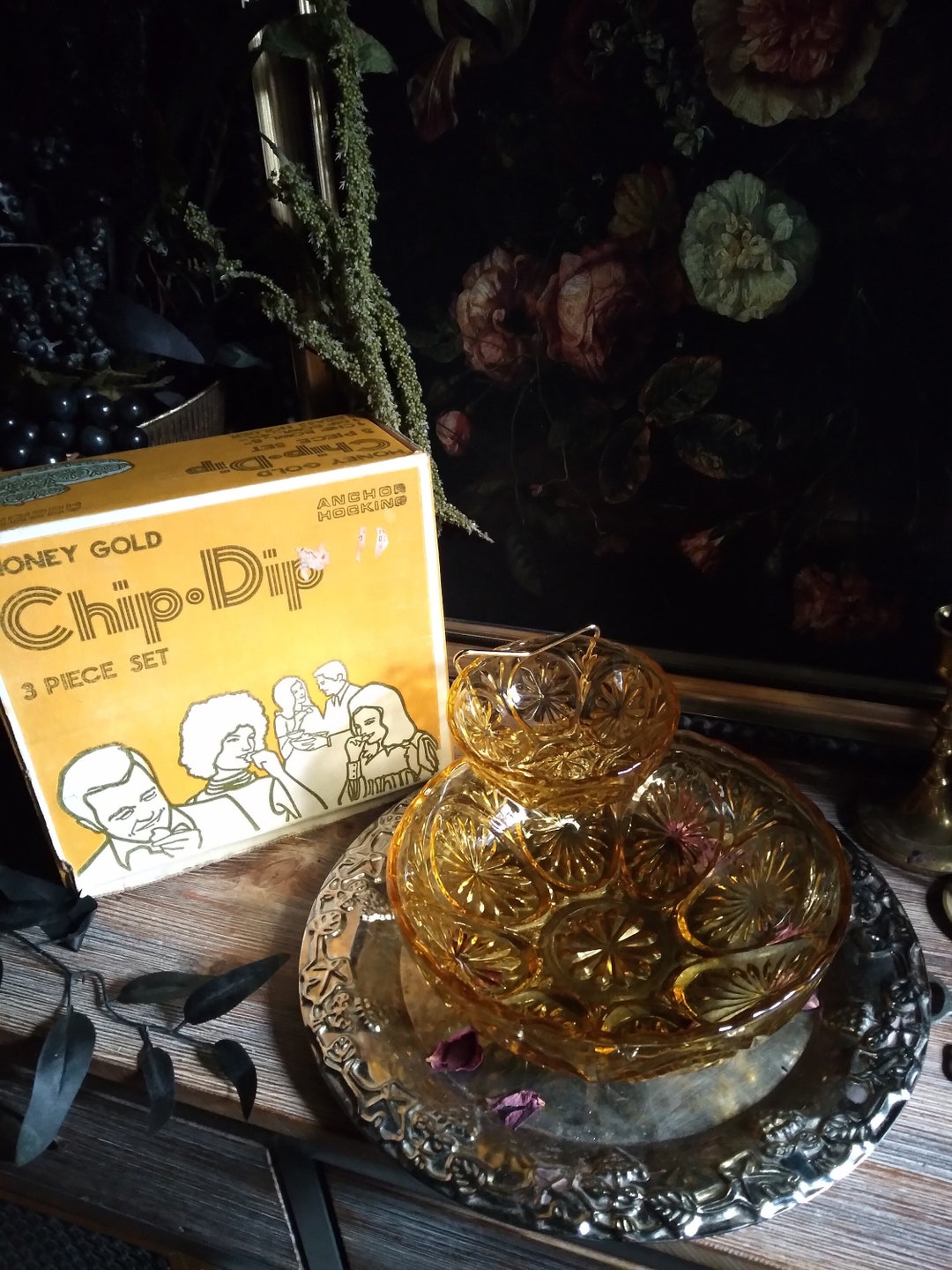 Coven Party Chip & Dip Bowl / Anchor Hocking Chip Dip Stand and ...