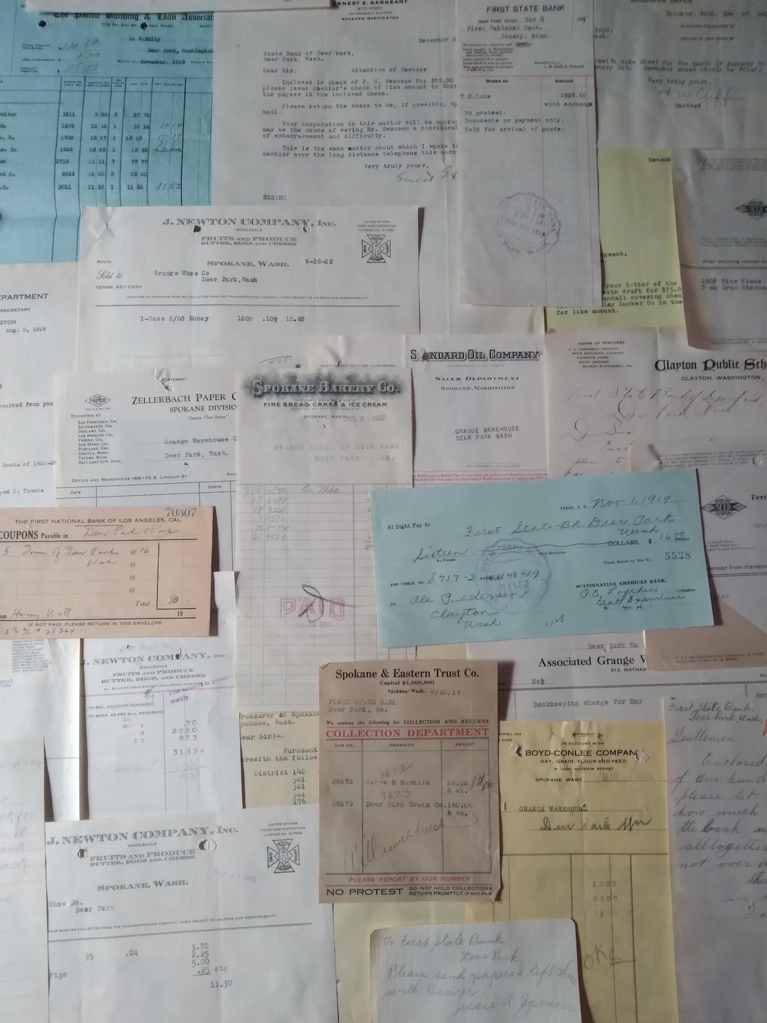 1919 & 1920s Vintage Receipts and Invoices Pack / Vintage Ephemera ...