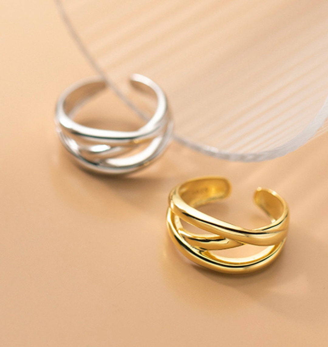 Solid Silver Wide Rings/solid Silver Band Ring/size Adjustable - Etsy