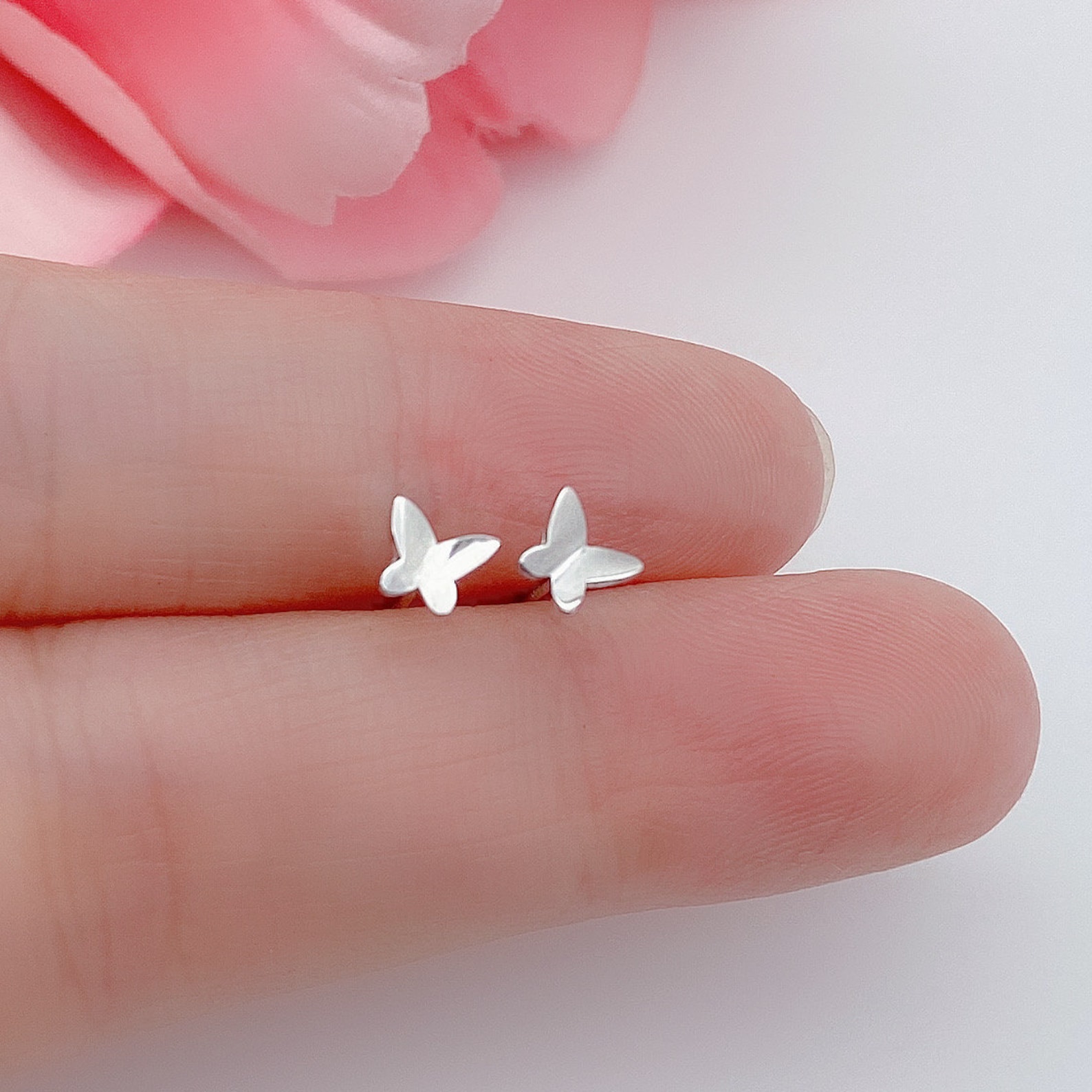 Butterflies Stud Earrings/Silver Gold Butterfly Studs/Small | Etsy