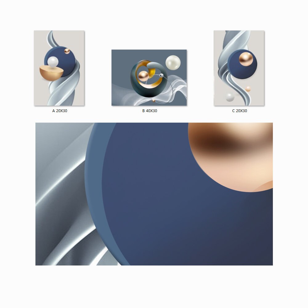 Blue Modern Three-dimensional Abstract Art Wall Art | Etsy