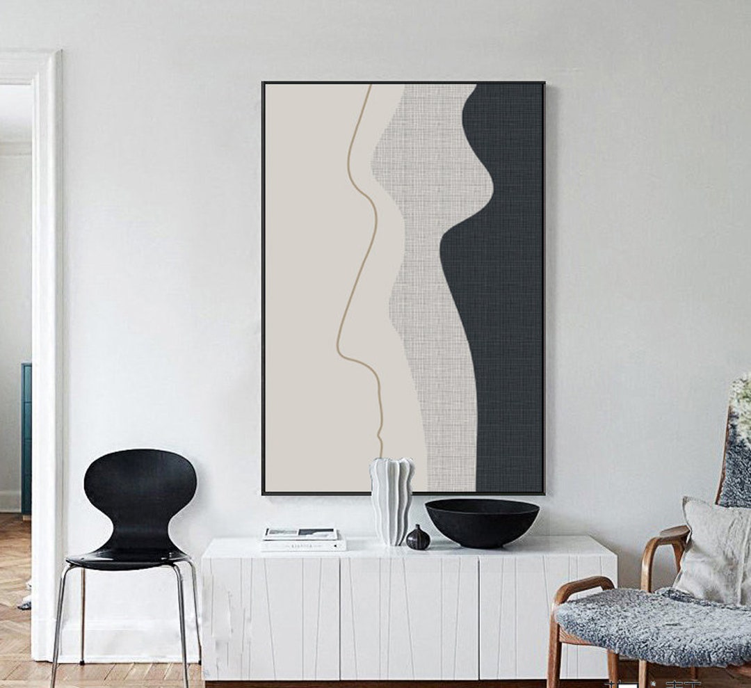 Neutral Abstract Line Art Print, Modern Minimalist Decor (digital ...