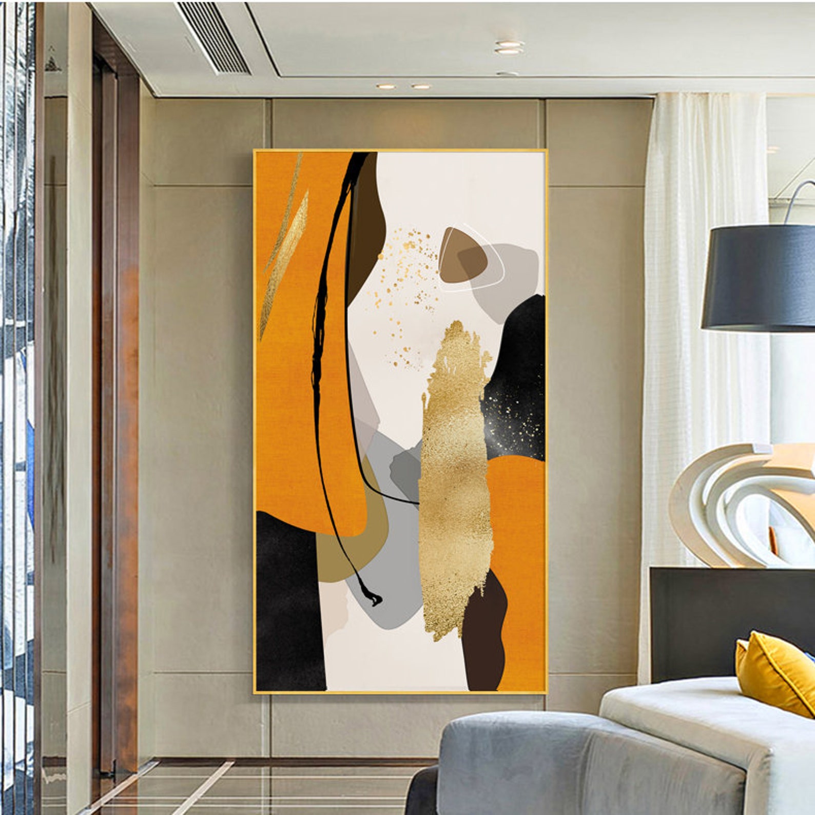 Orange Modern Abstract Art Wall Art Picture Print Download Decorative ...