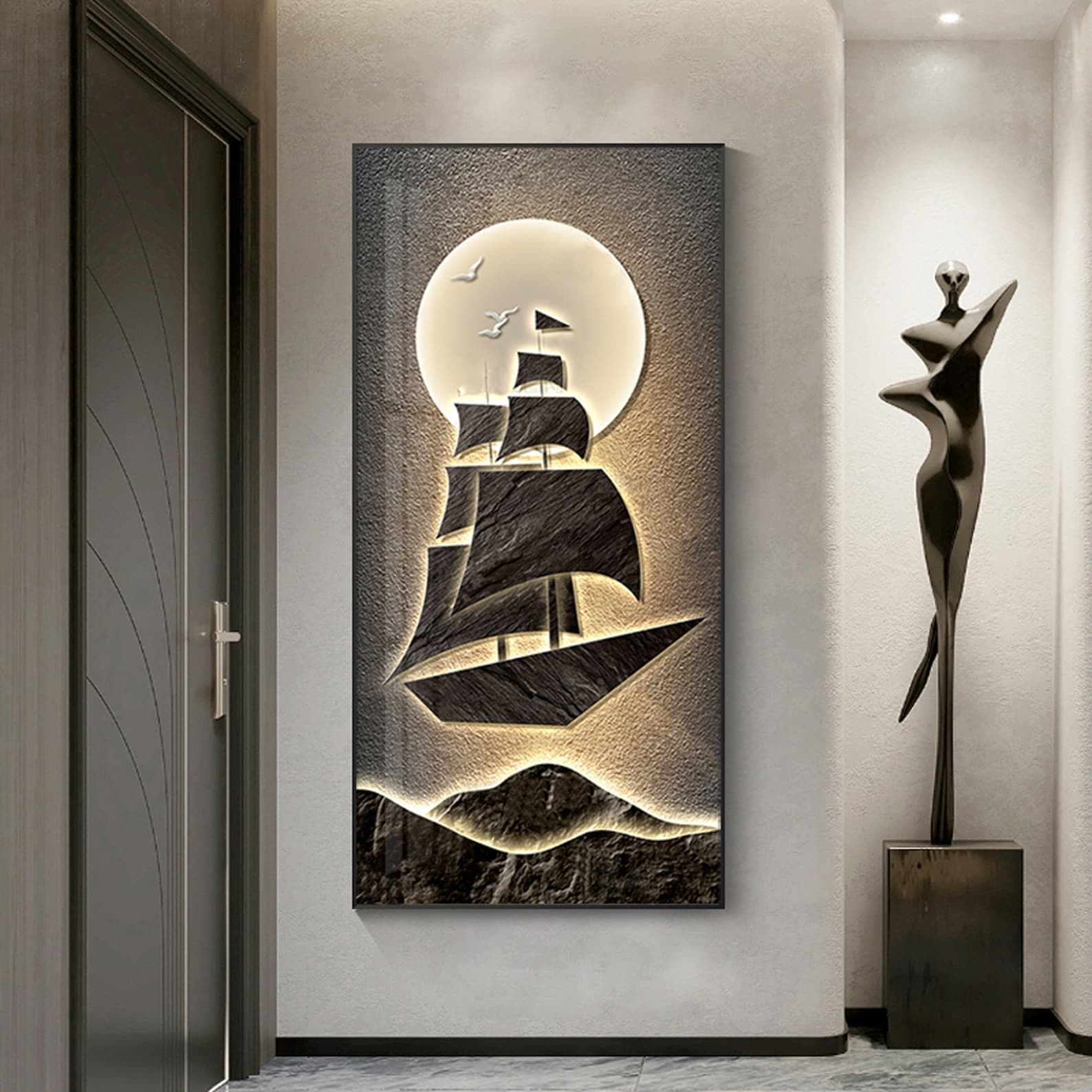 Light and Shadow Sailing Art Abstract Large Modern Wall Art,printable ...