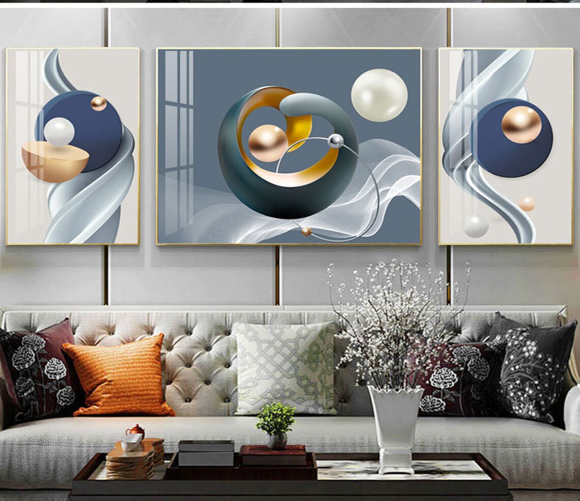 Blue Modern Three-dimensional Abstract Art Wall Art - Etsy