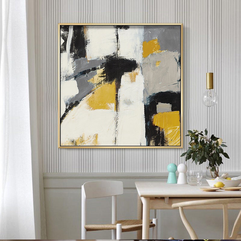 Yellow Abstract Large Abstract Painting Wall Art Printable | Etsy