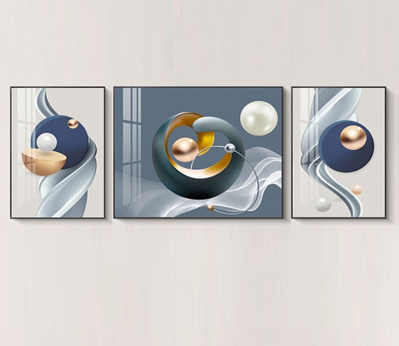 Blue Modern Three-dimensional Abstract Art Wall Art | Etsy