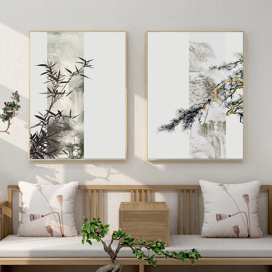 Ink Bamboo Pine Chinese Style | Wall Art, Printable, Digital Download ...