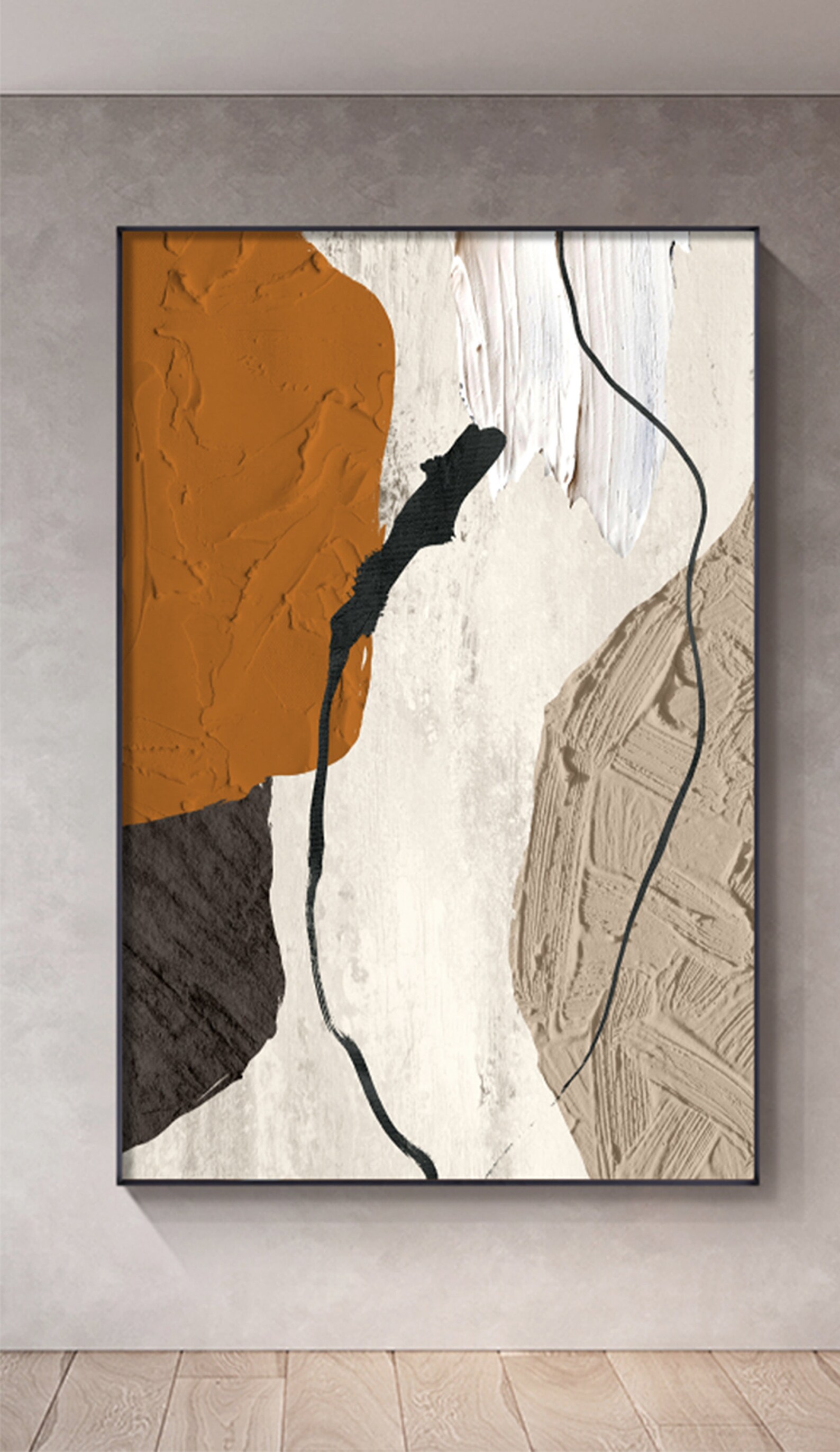 Neutral Texture Orange Abstract Art | Wall Art, Printable, Digital ...