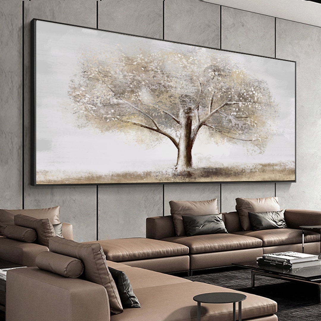 The Tree of Wealth Abstract Large Modern Wall Art | Vintage Decor| Home ...