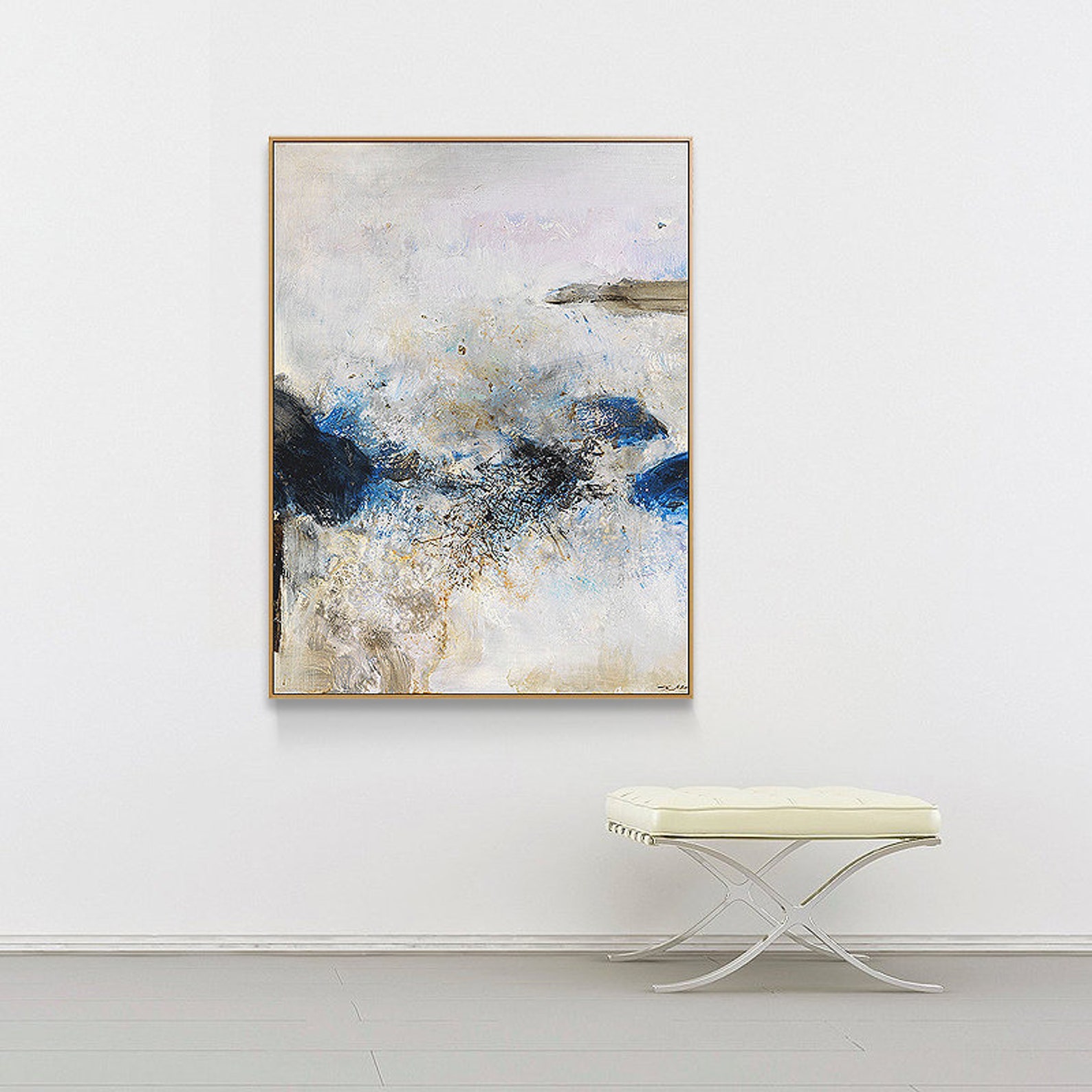 Wou-kizao Blue Abstract Art Oil Painting| Wall Art, Printable, Digital ...