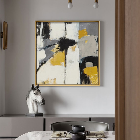 Yellow Abstract Large Abstract Painting Wall Art Printable | Etsy