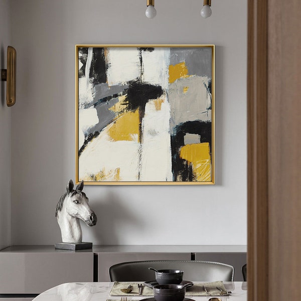 Yellow Abstract Art - Etsy