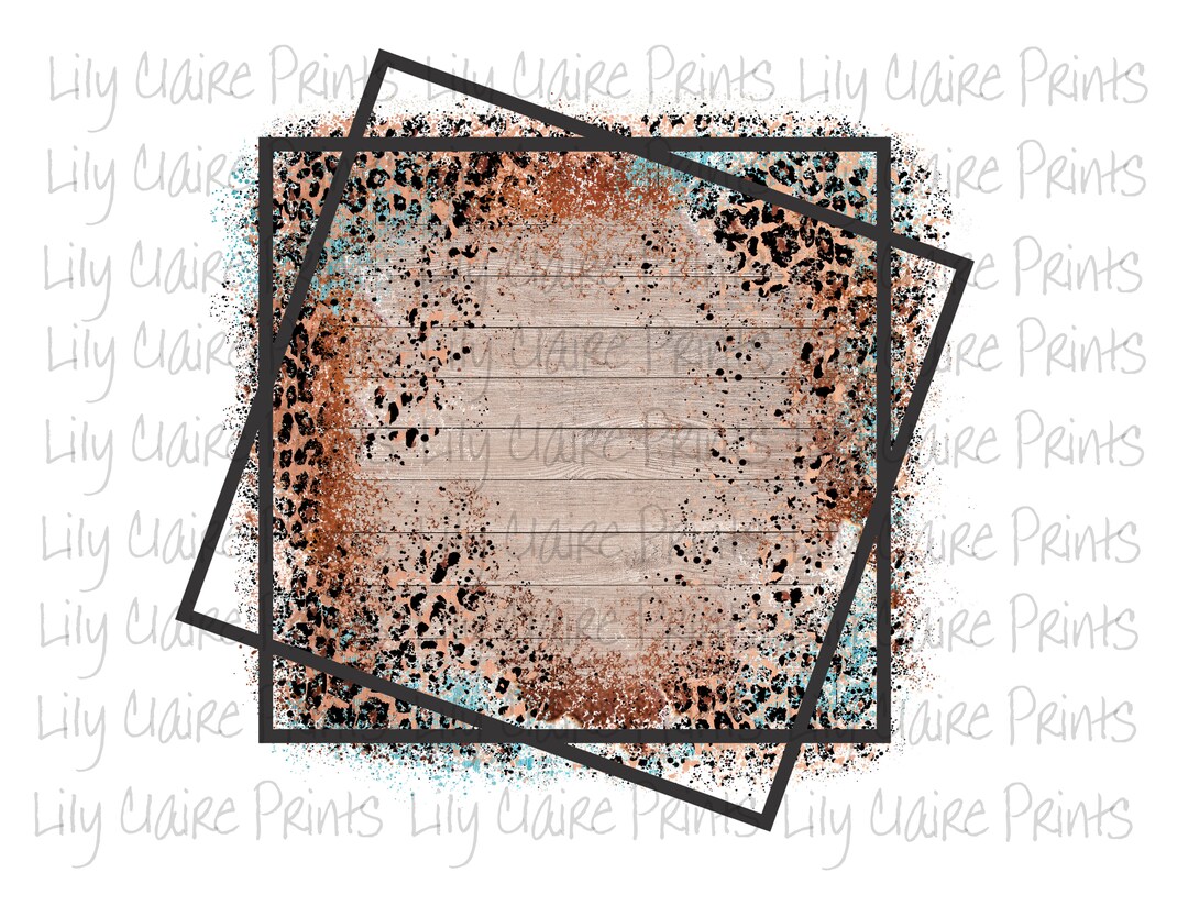 Square Leopard Splatter Frame Background PNG Sublimation - Etsy