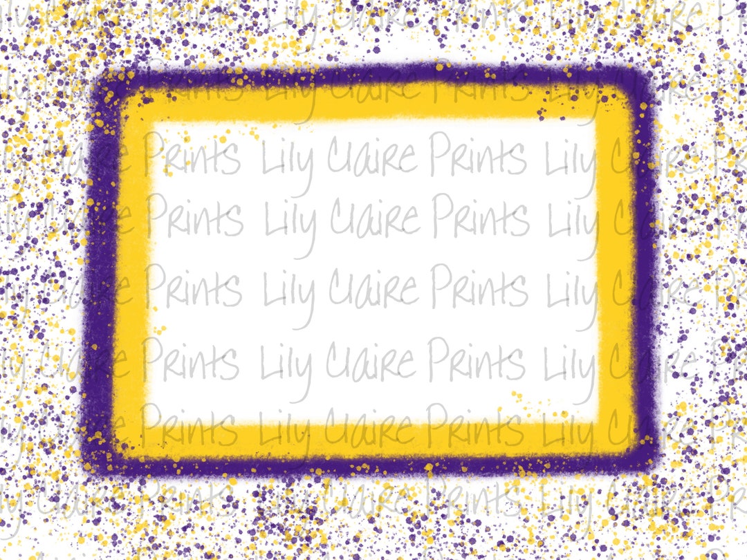 Purple Gold Paint Splatter Frame Background PNG, Sublimation ...
