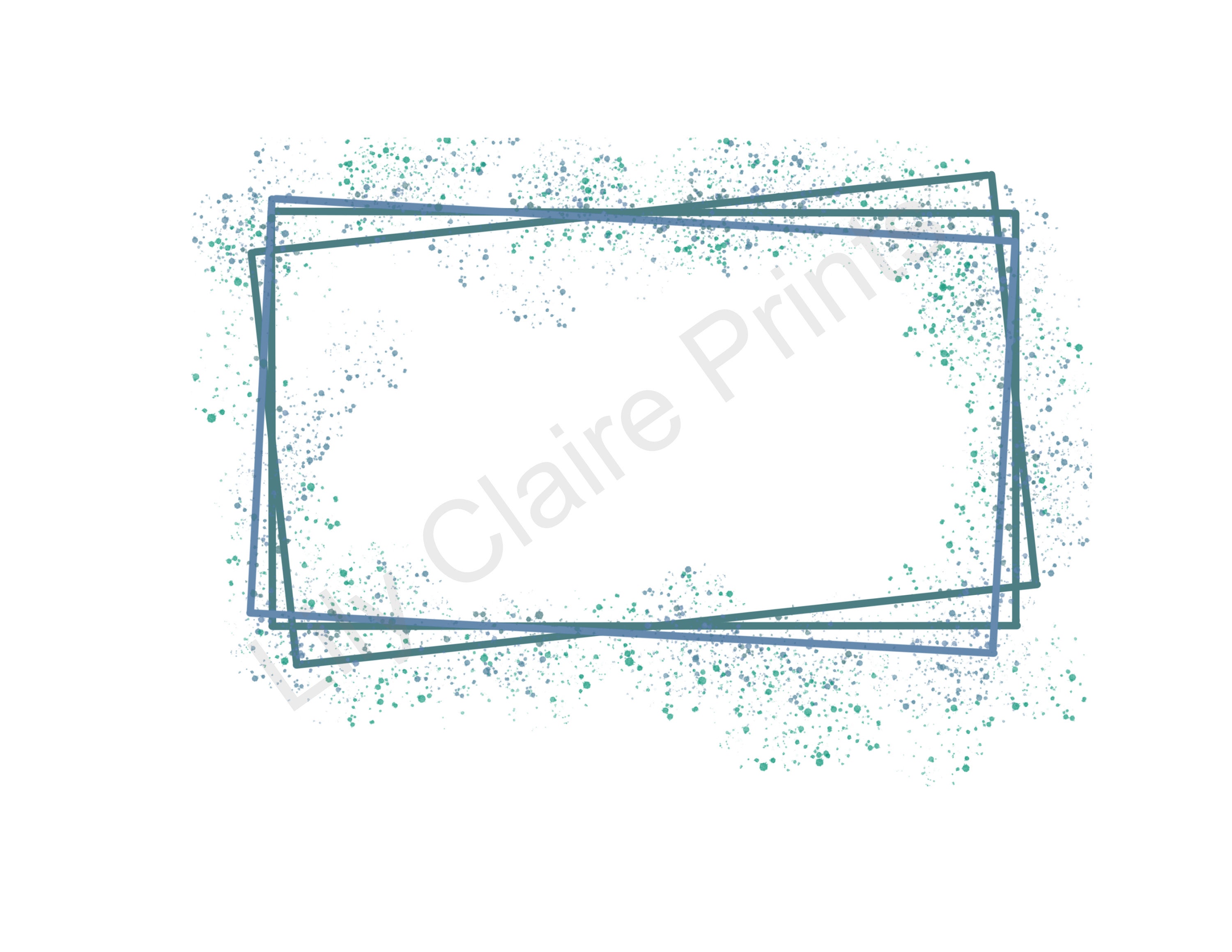 Blue Green Splatter Frame Background PNG, Sublimation, Transparent PNG ...