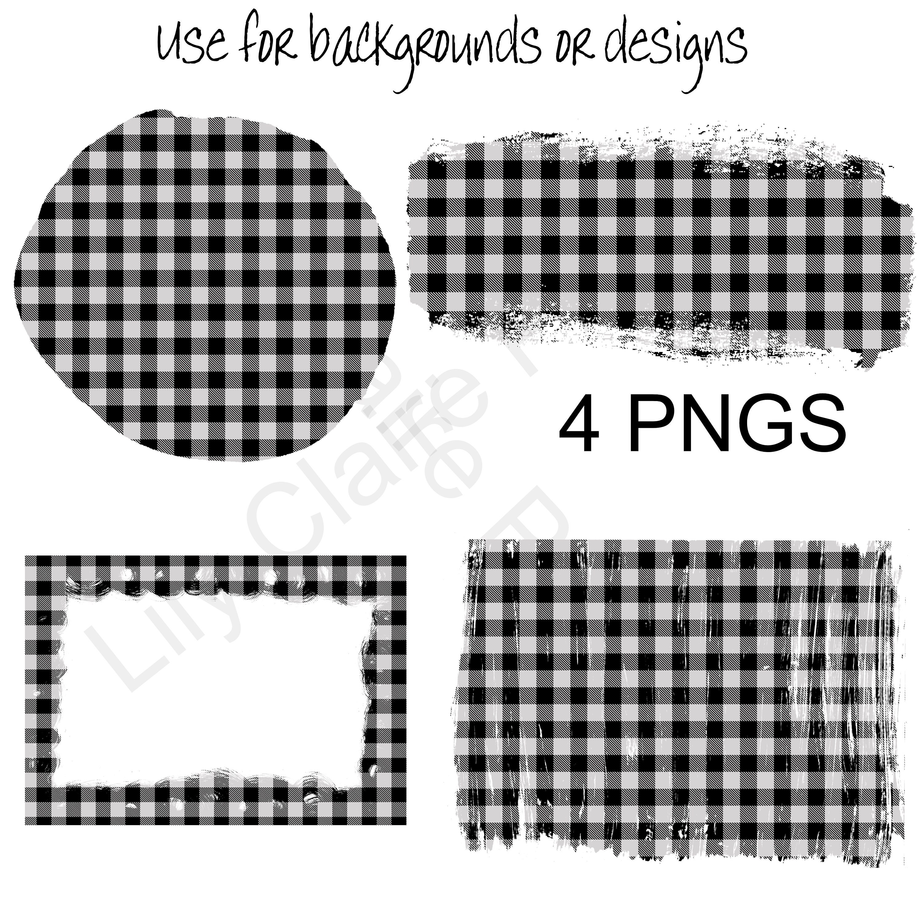 Black Buffalo Plaid Background Splashes Design Bundle 4 PNG, Frame Png ...