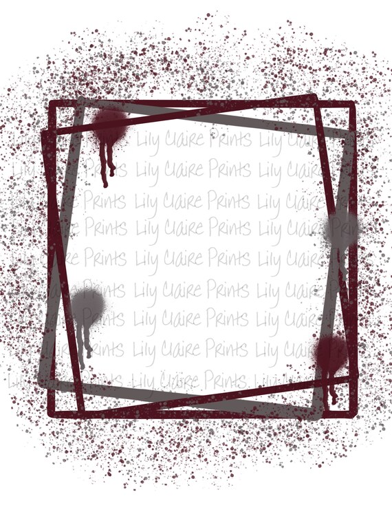 Maroon Gray Paint Splatter Frame Background PNG Sublimation - Etsy