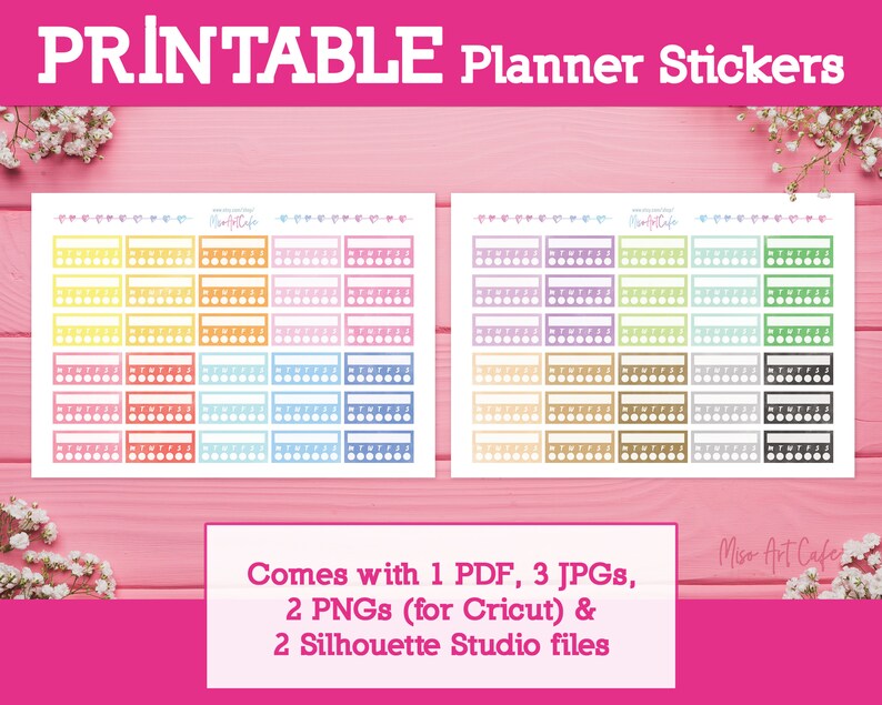 Habit Tracker A Printable Planner Stickers Instant - Etsy