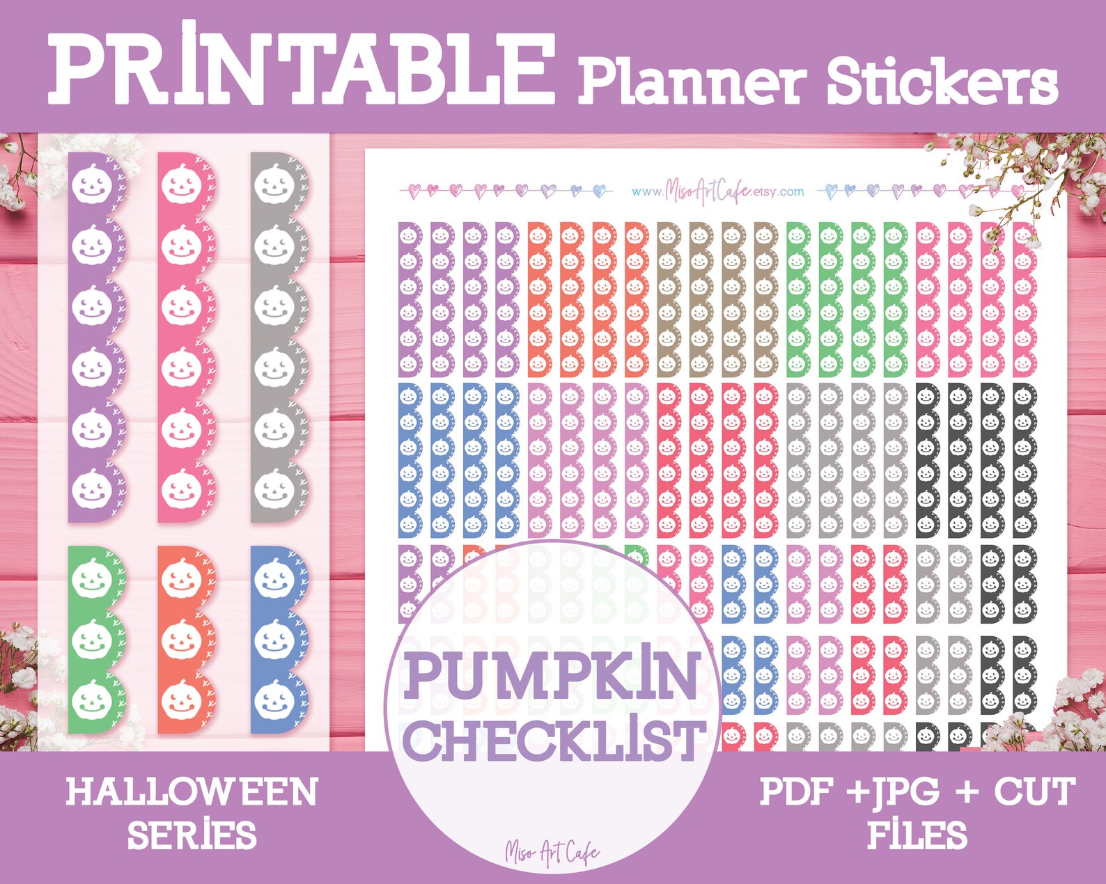 Pumpkin Checklist Printable Planner Stickers Weekly Planner - Etsy