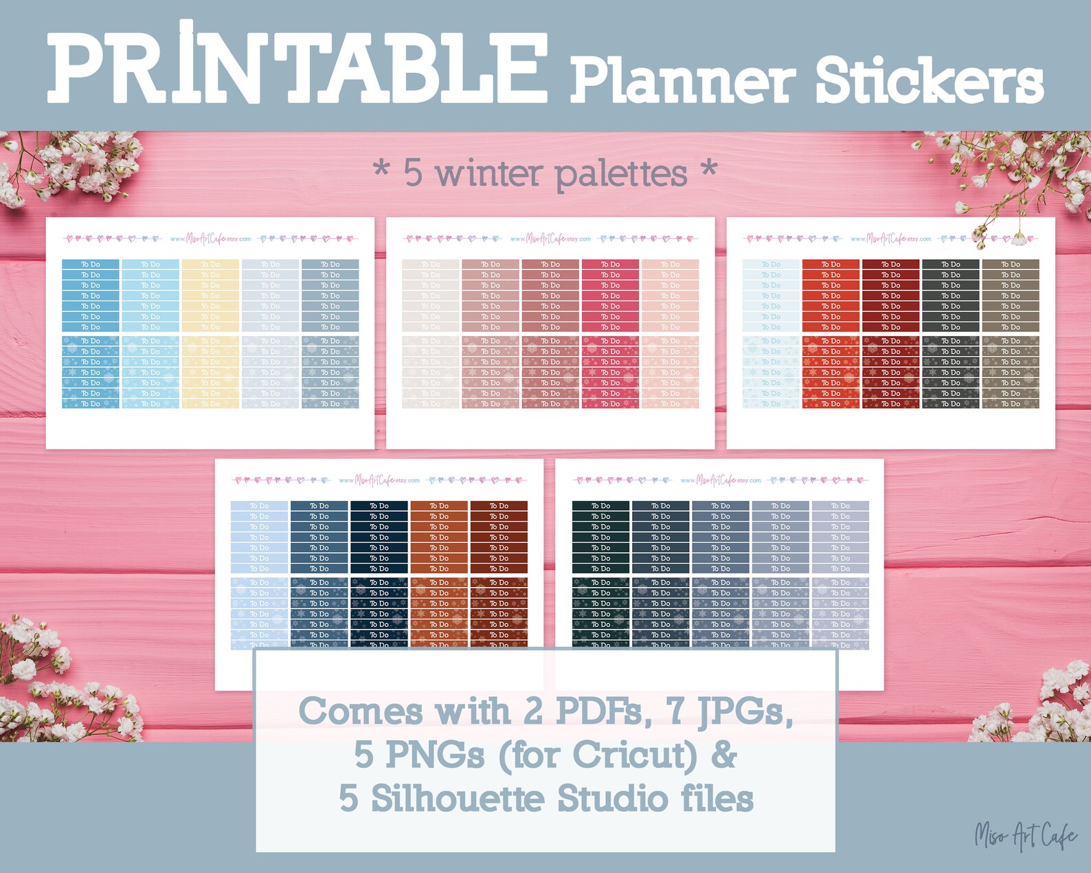 5-in-1 Winter Headers Printable Functional Planner Stickers - Etsy