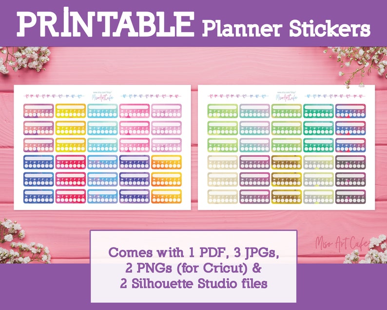 Habit Tracker Printable Planner Stickers Instant Download - Etsy