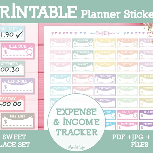 Expense & Income Tracker Budget Printable Planner Stickers - Etsy
