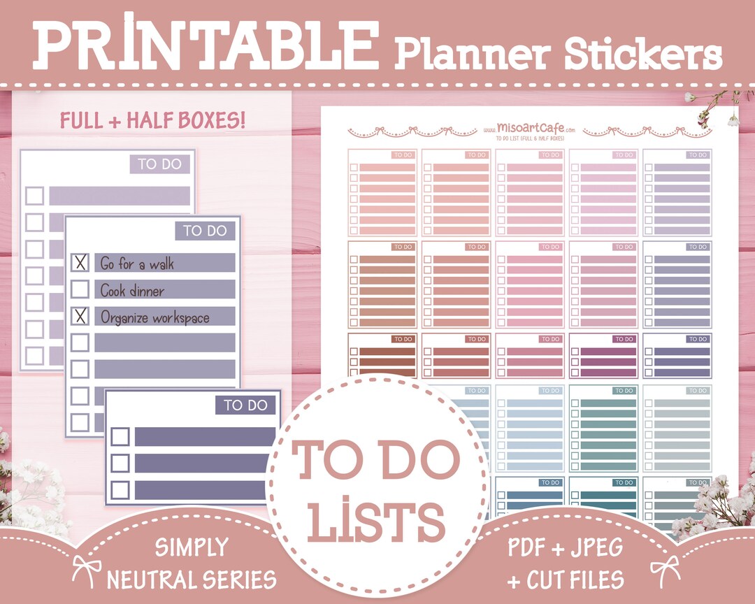 To Do List Printable Functional Planner Stickers - Instant Download ...