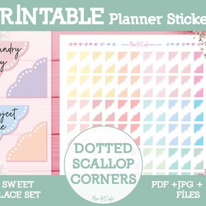 Scallop Corners Printable Planner Stickers Daily Planner Student ...