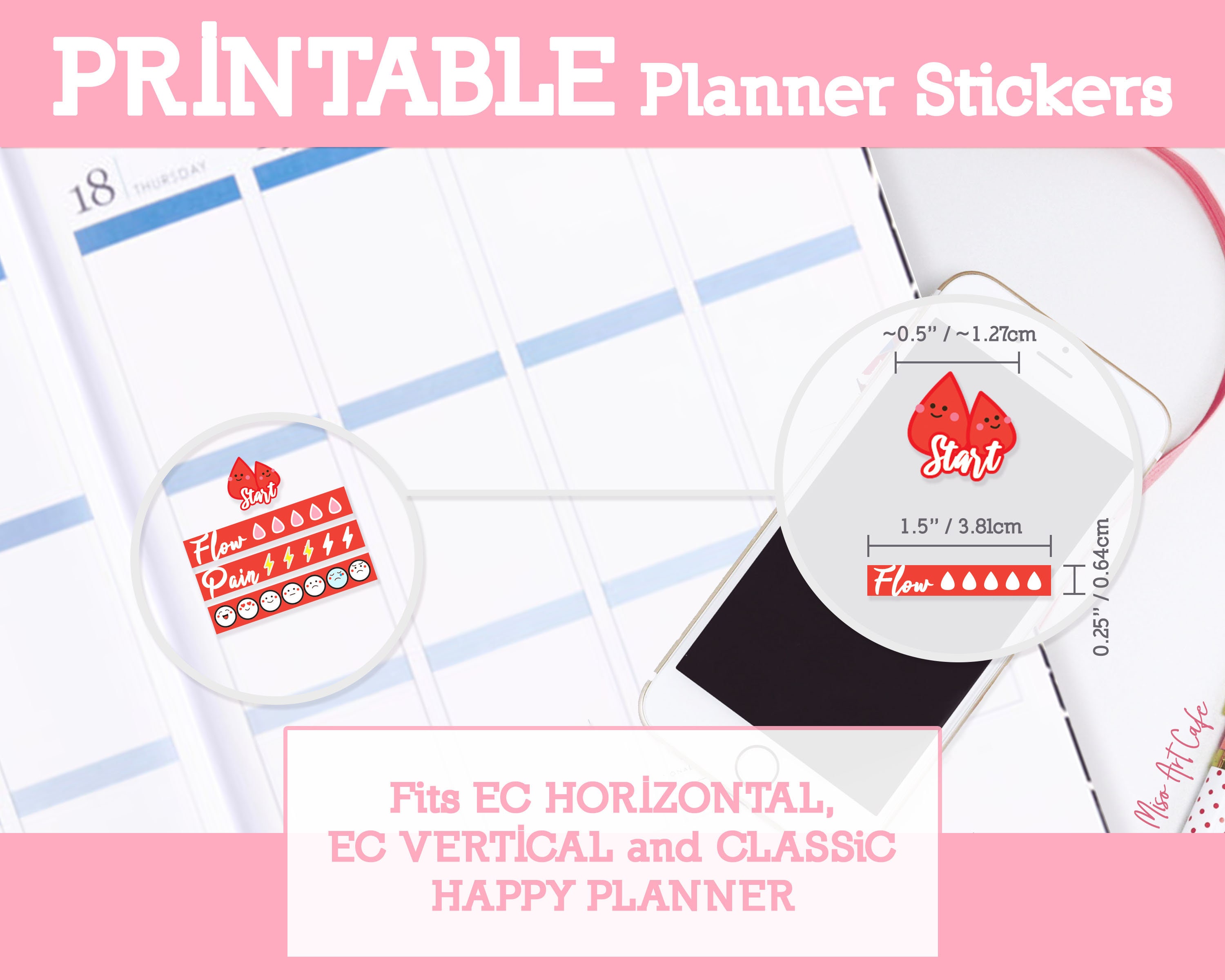 Period Tracker Printable Planner Stickers Instant Download | Etsy