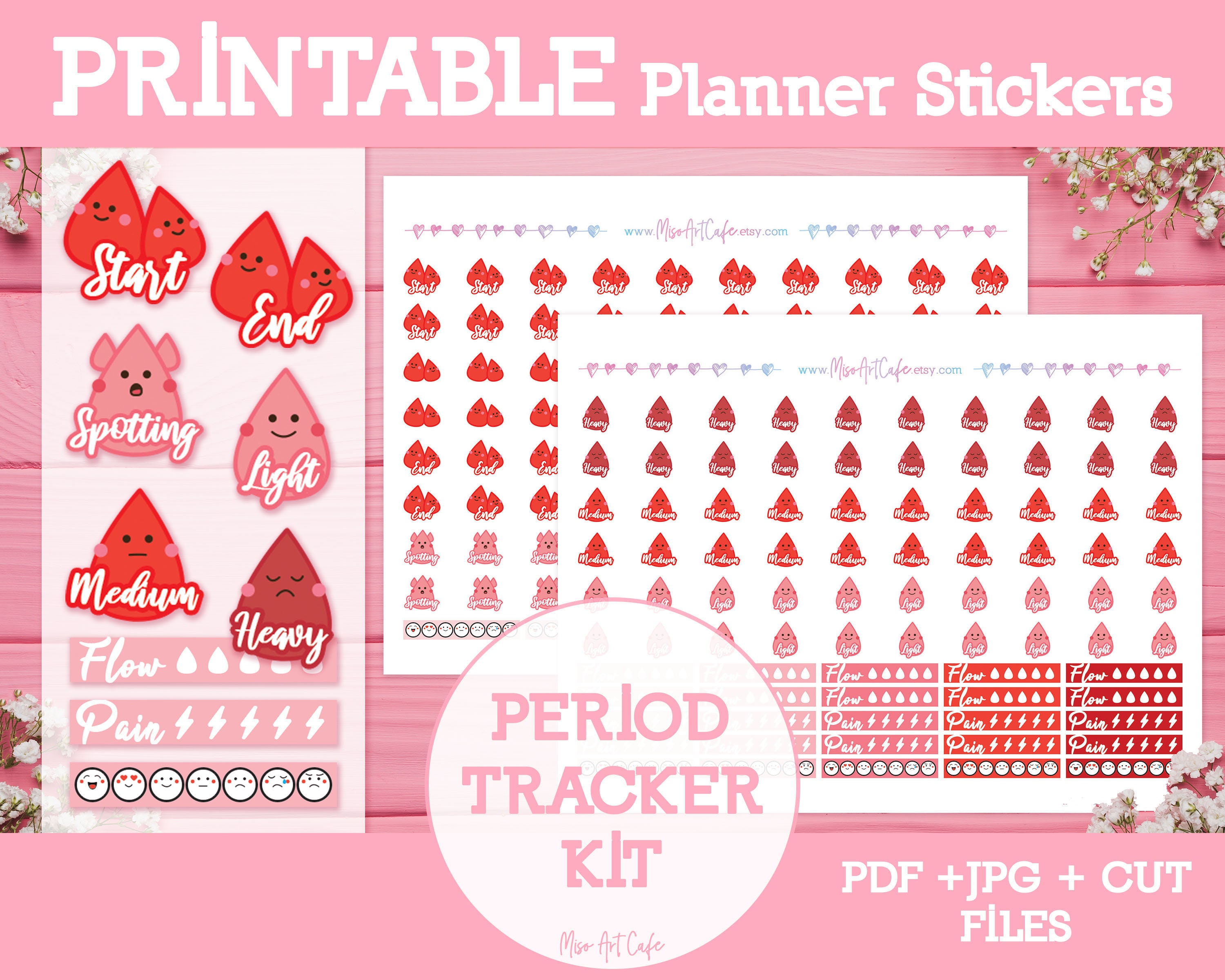 Period Tracker Printable Planner Stickers Instant Download | Etsy
