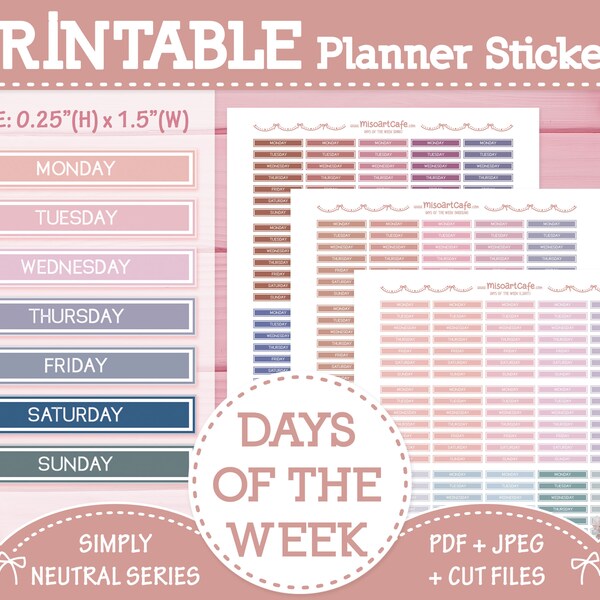Days of the Week Printable - Etsy