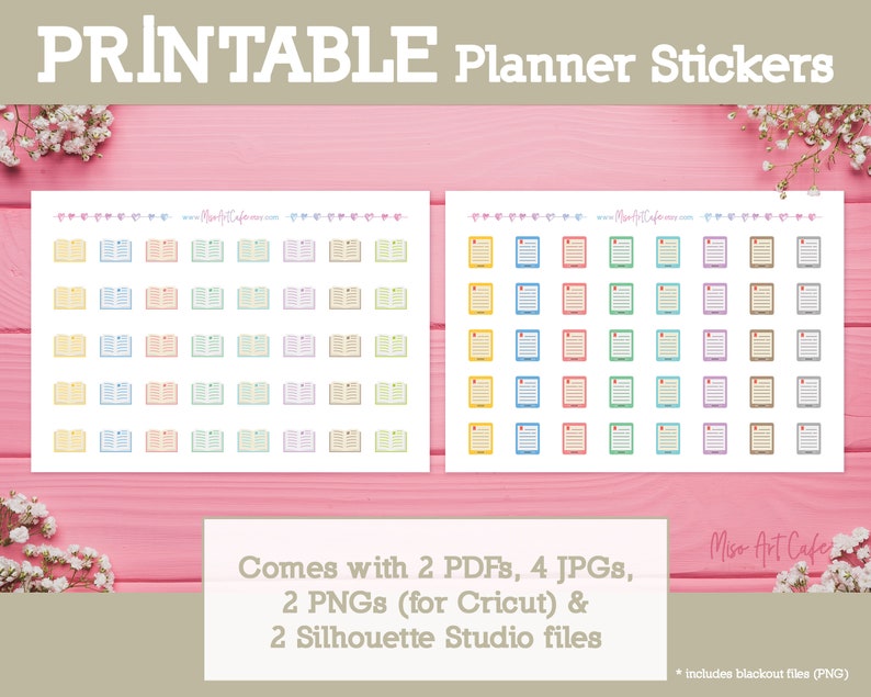 Reading Time Printable Planner Stickers Icon Stickers for - Etsy