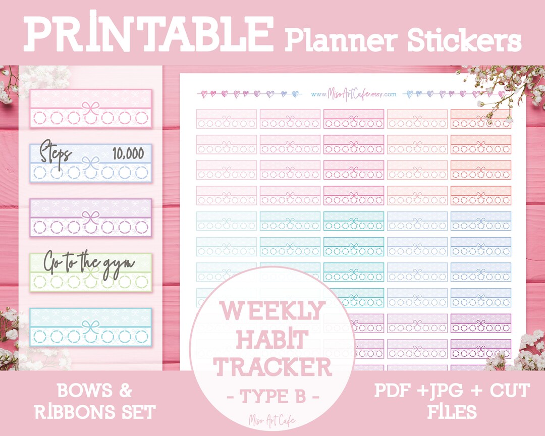 Habit Tracker Printable Planner Stickers Instant Download Weekly ...