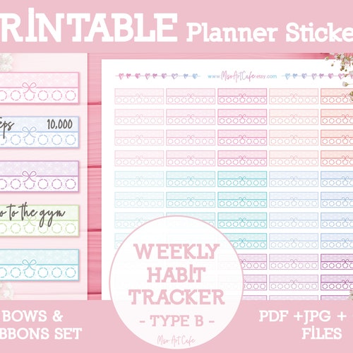 Habit Tracker Printable Planner Stickers Instant Download | Etsy