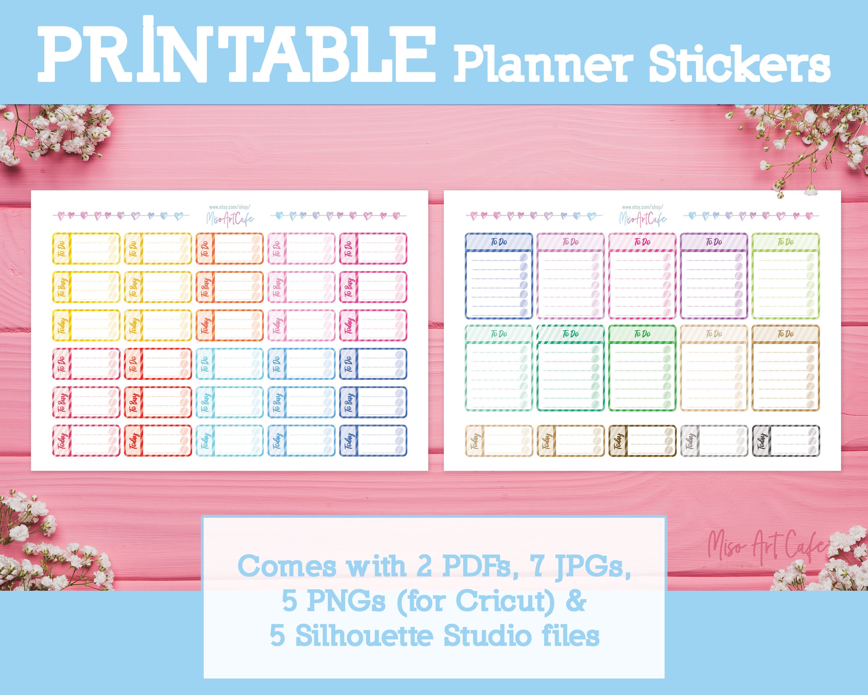 To Do List Planner Printable Cute Functional Stickers Daily | Etsy