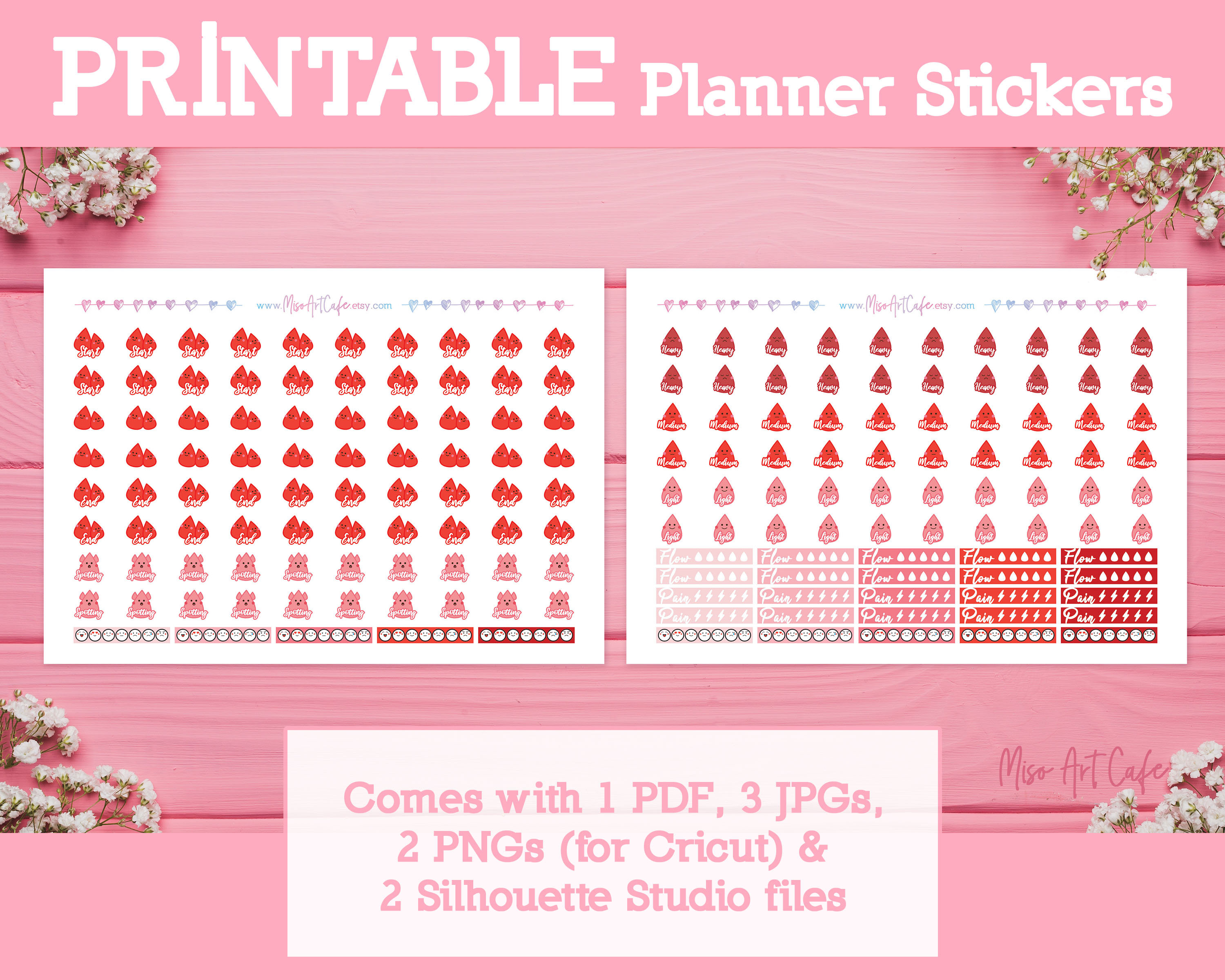 Period Tracker Printable Planner Stickers Instant Download | Etsy